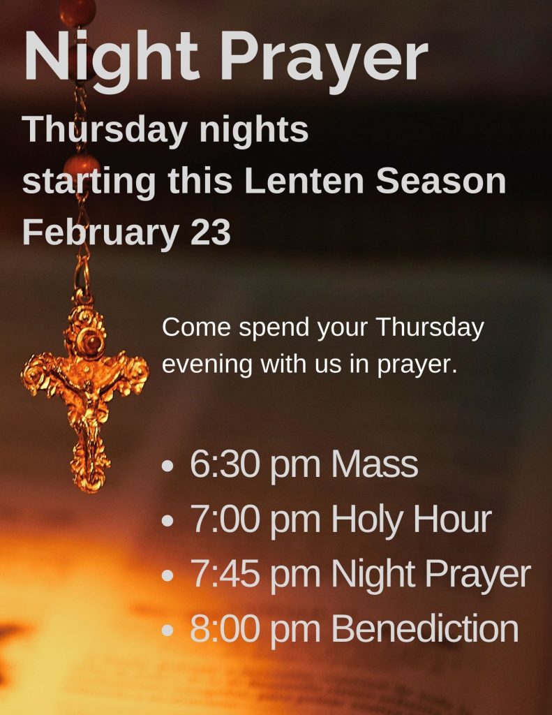 Night Prayer – St. John Vianney Catholic Church
