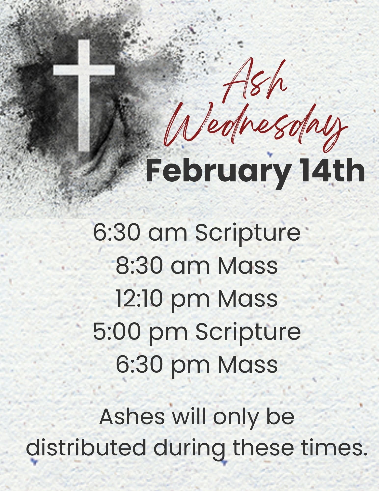 Ash Wednesday – St. John Vianney Catholic Church
