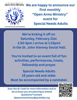 Open Arms Ministry – St. John Vianney Catholic Church